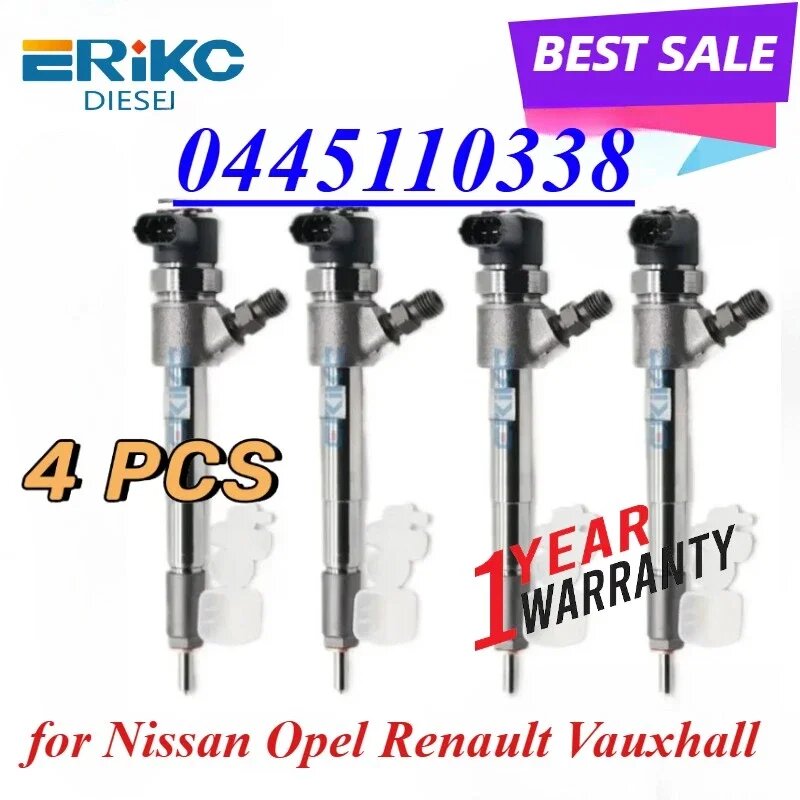 4 шт. 0445110338 0986435205 Автоматическая форсунка CR 0 445 110 338 для OPEL Renault Vauxhall Ford Nissan 2L 0986435234