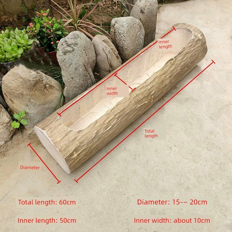 Открытый деревянный корыто для цветов, пень из мертвого дерева, длинный деревянный корыто во дворе, антикоррозийная