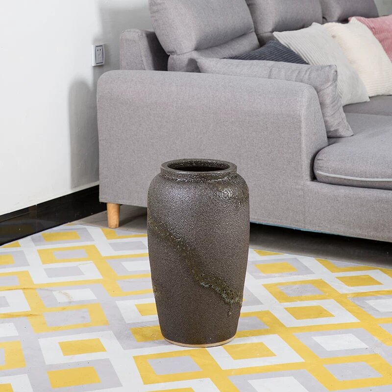 Керамическая ваза из Цзиндэчжэня, декоративное изделие для гостиной, подставка для цветов, напольная ваза в китайском