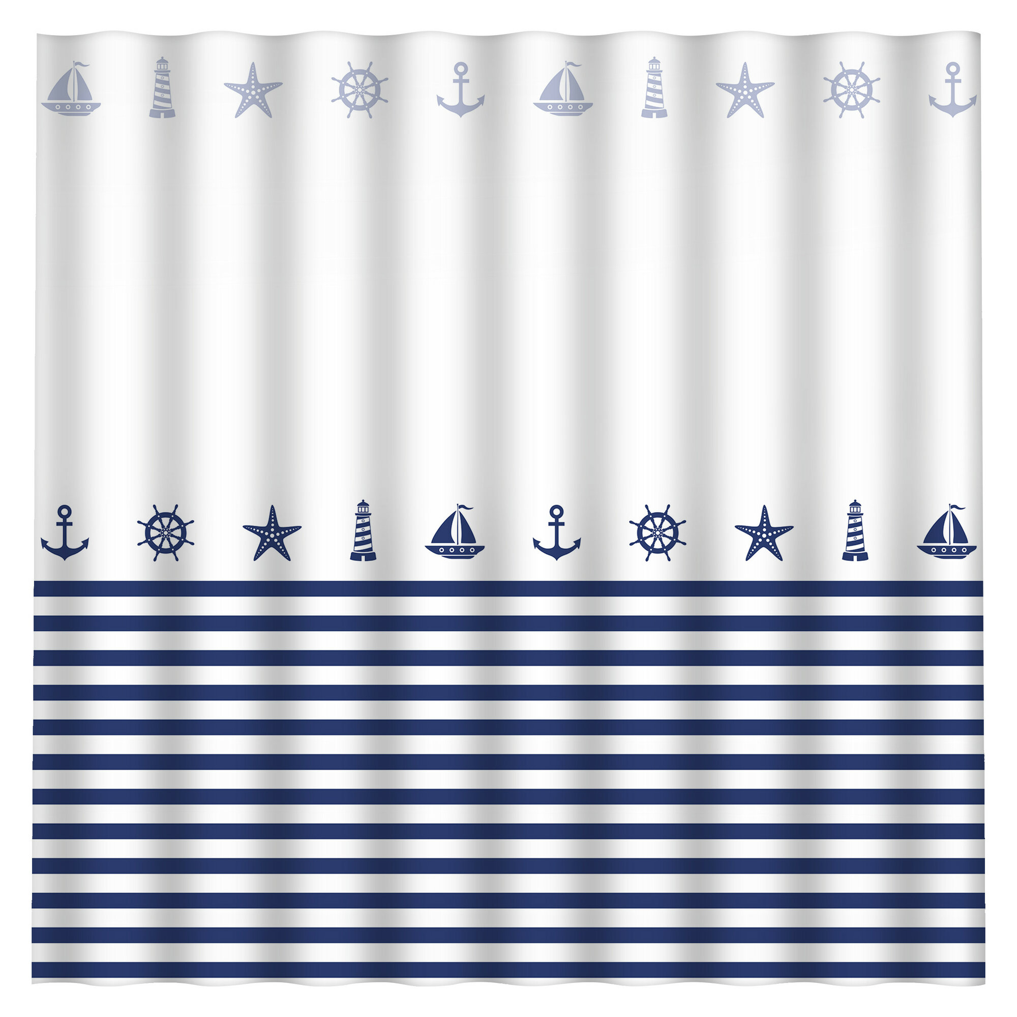 Занавеска для ванной Рыжий кот 180х180 см полиэстер белая с рисунком