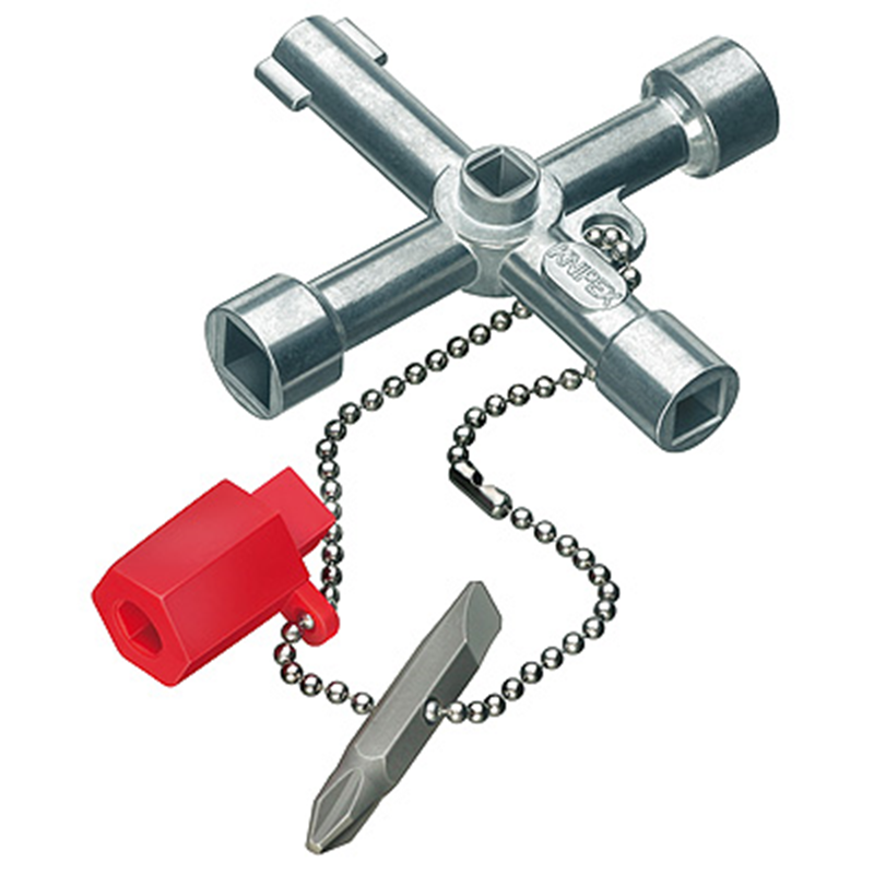 Ключ крестовой KNIPEX 4-лучевой для стандартных шкафов, 76 мм