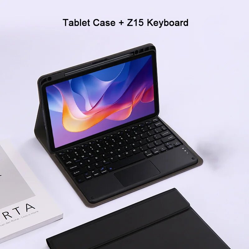 Черный чехол-клавиатура для Xiaomi Redmi Pad 2 11" (Португальский)