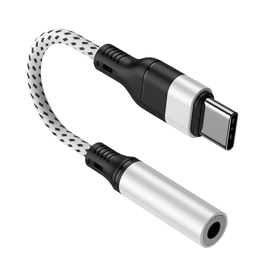 Кабель аудиоадаптера для наушников USB C male-AUX 3,5 мм-белый