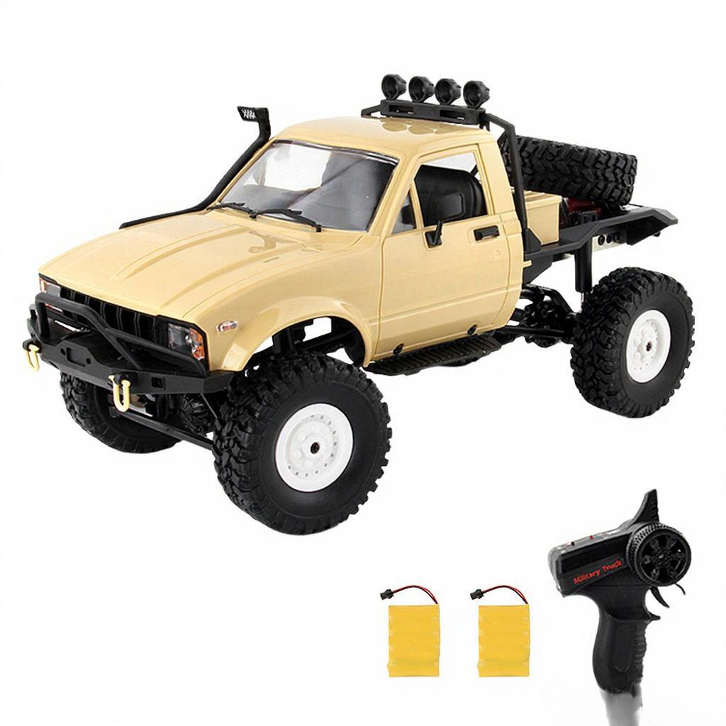 Радиоуправляемый грузовик 1/16 Радиоуправляемый грузовик Внедорожник 4WD 2.4ГГц Грузовик для подъема с светодиодными огнями для всех террейнов 2 батарейки Нейлон/Металл 6В 700мАч Мотор с щетками 31*14*14см