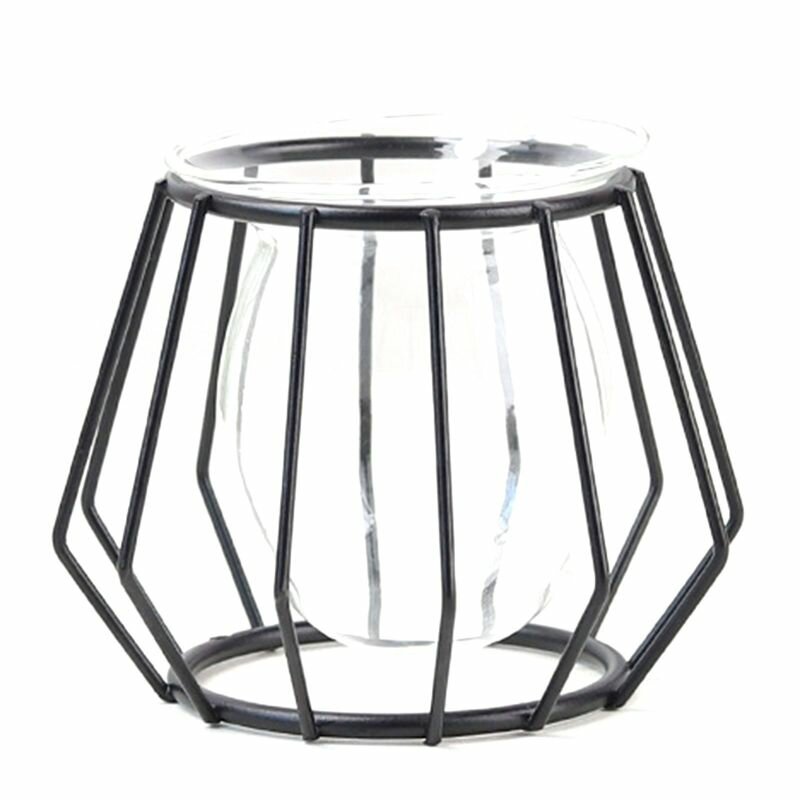 Украшение гидропонной стеклянной вазы из кованого железа-черный бриллиант