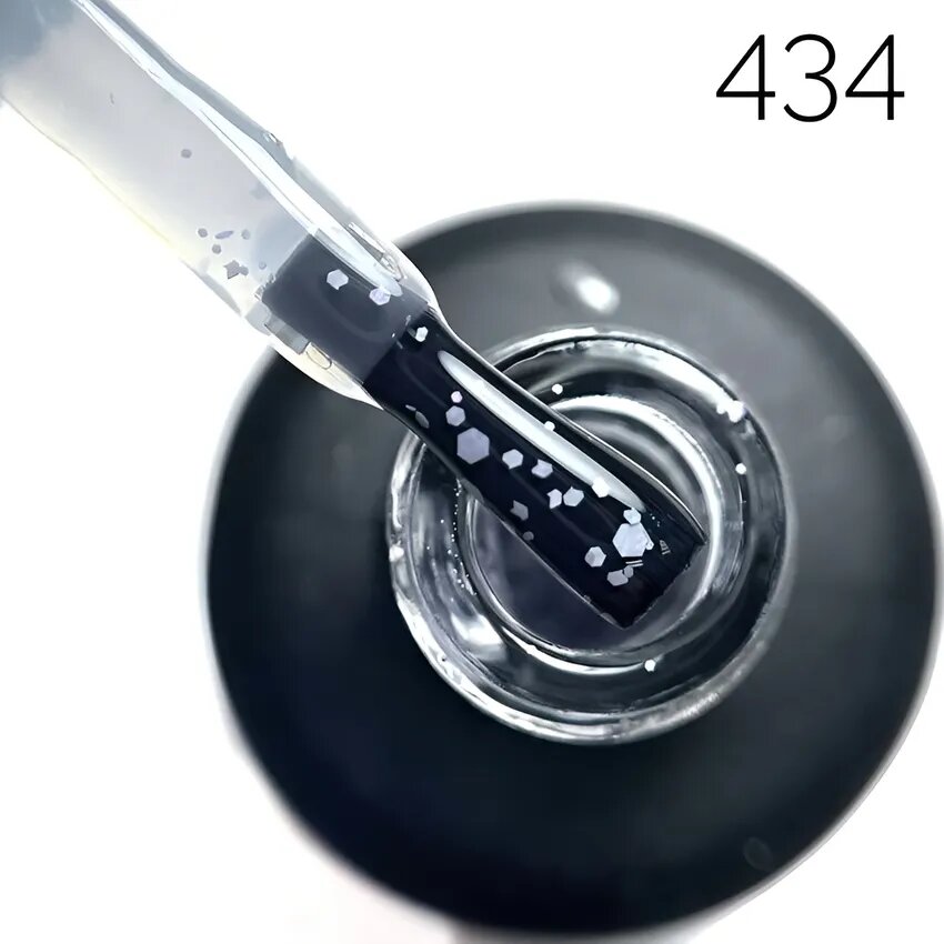 Sova De Luxe 434 Гель-лак прозрачный с белыми частицами, 15мл.