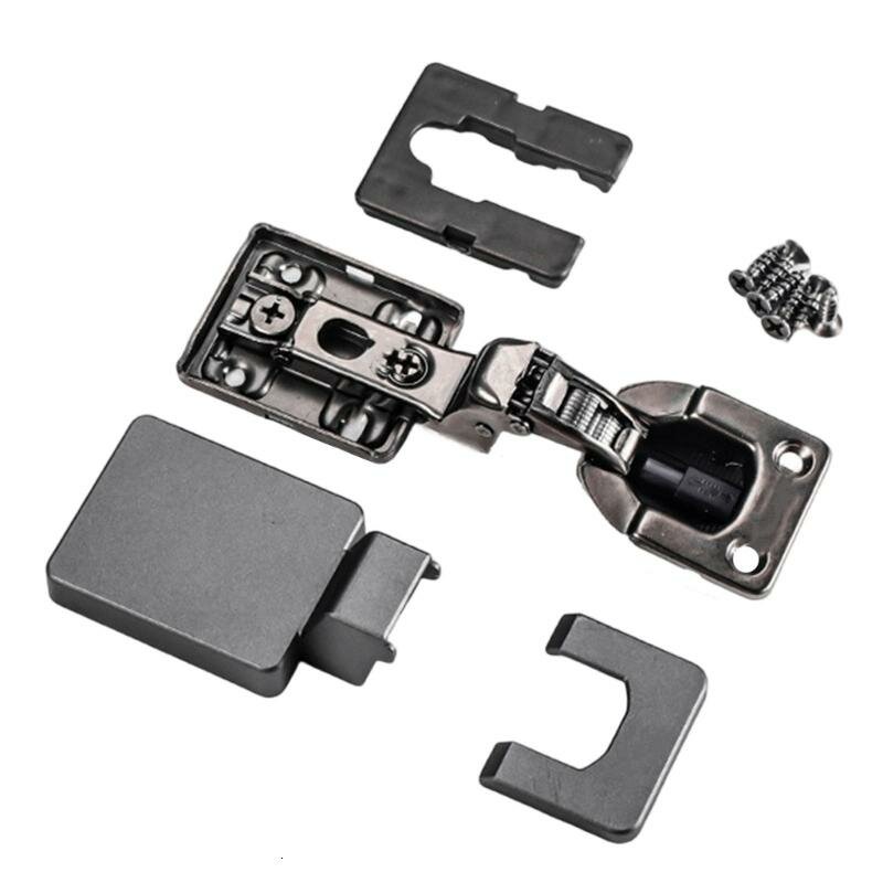 Скрытая регулируемая петля двери мягкая доводка гидравлический амортизатор, - Наполовину согнутый