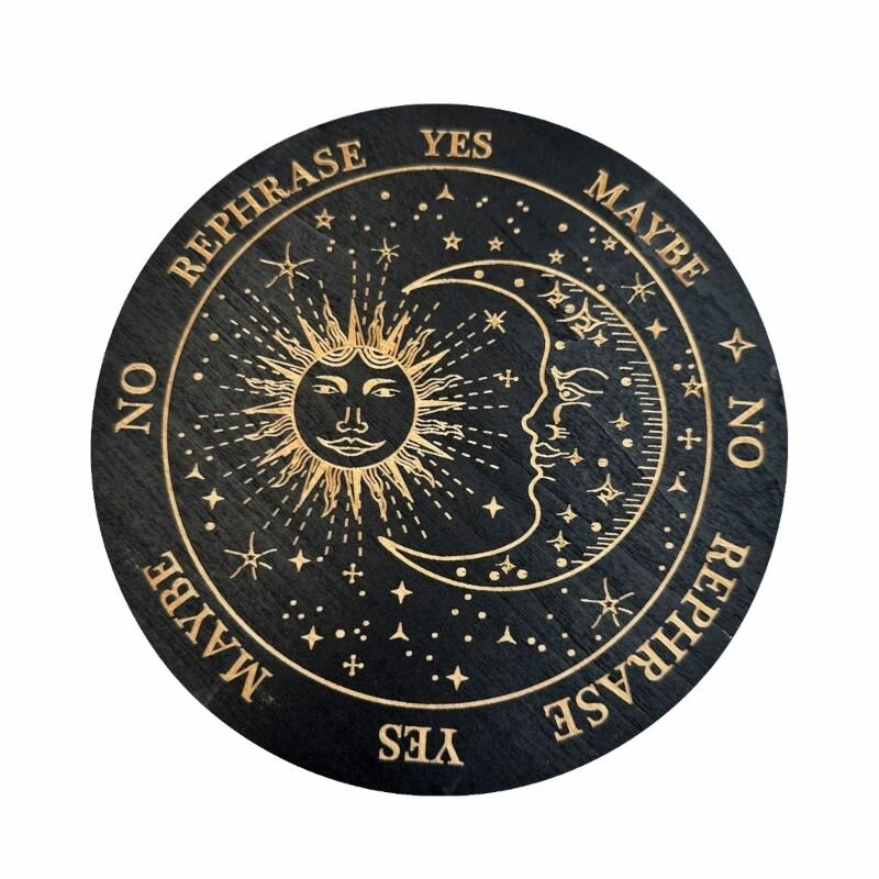 Деревянная доска для гадания с маятником, массив энергии солнца и луны, резная тарелка, хрустальные подставки, алтарь исцеления, дисплей медитации ведьмы