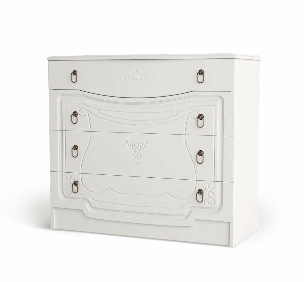 Комод Мария (Белый глянец холодный, белый) (900x816x460мм) МИФ