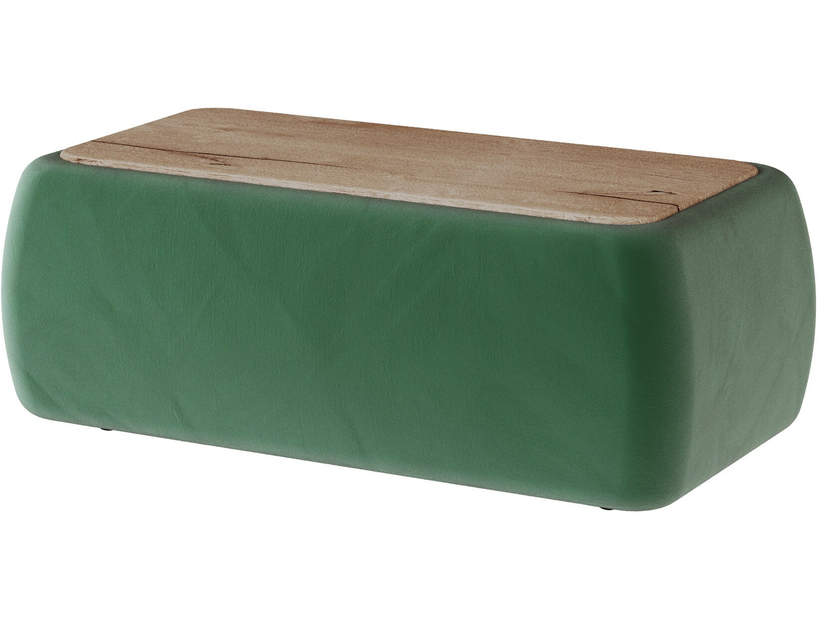 Стол журнальный столешница МДФ, обивка велюр  изумруд/мдф дуб канадский