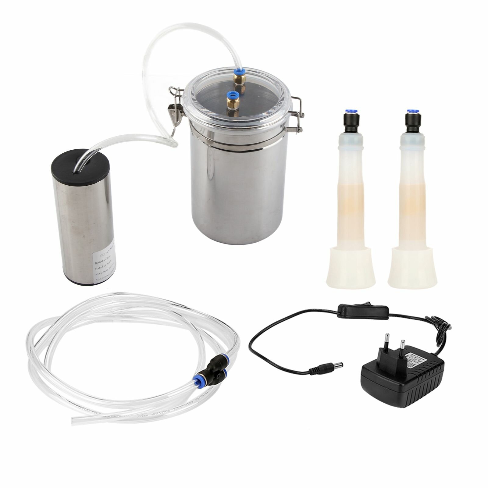 Доильный аппарат портативный электрический, 2 л, для коров, из нерж. стали