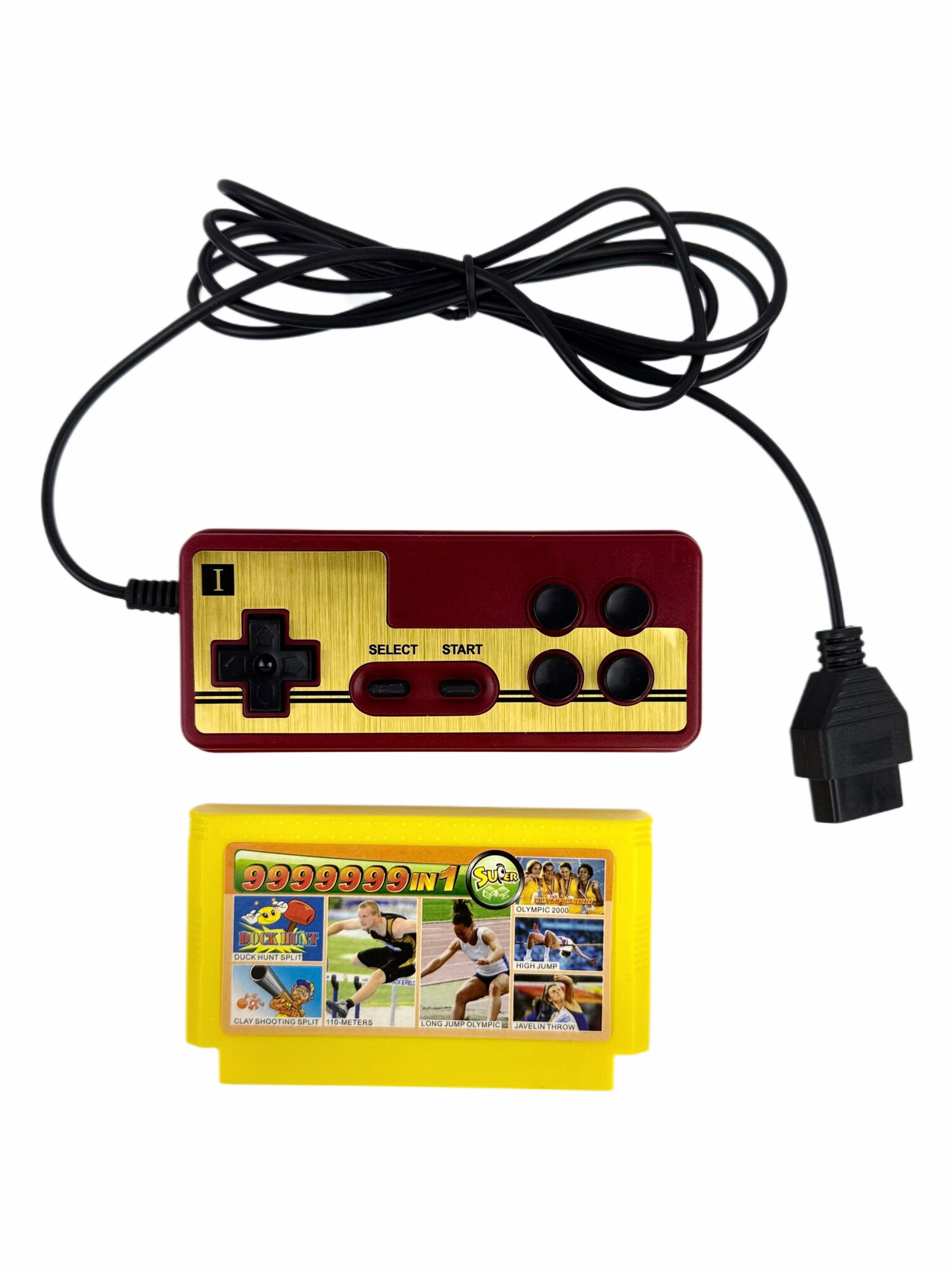 Джойстик для Денди 15 pin + картридж с ретро играми для Dendy, 9999999 в 1