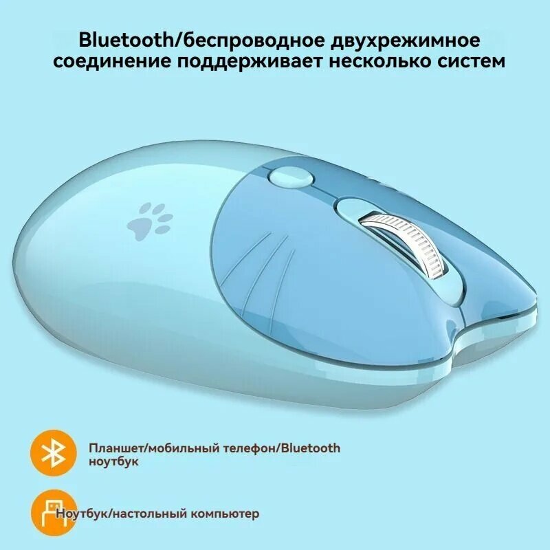 Мышь беспроводная, голубой