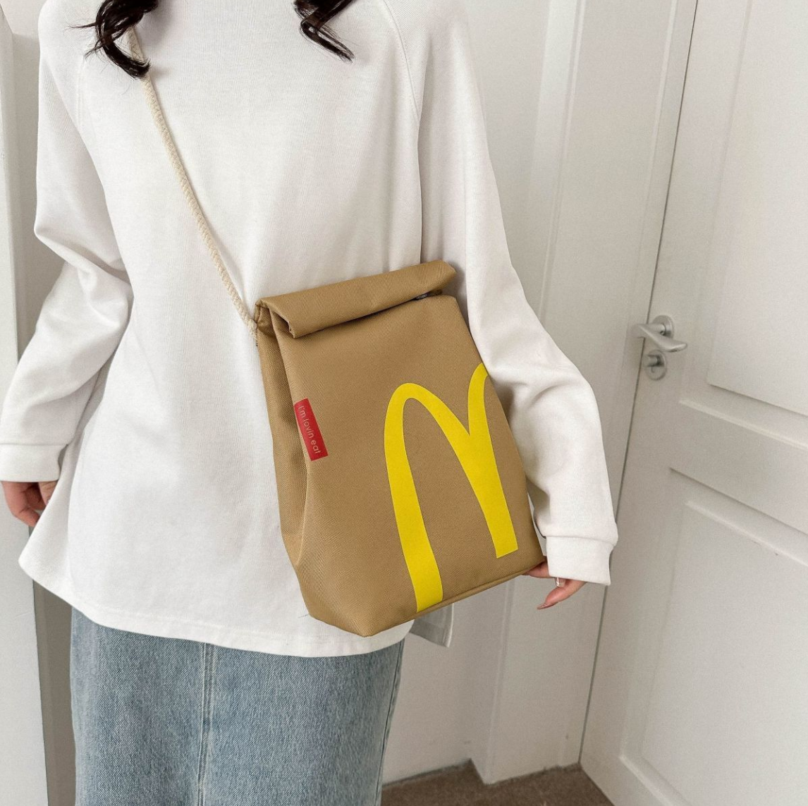 Рюкзак McDonald's, нейлон, магнитный замок, 35x15 см, цвет хаки