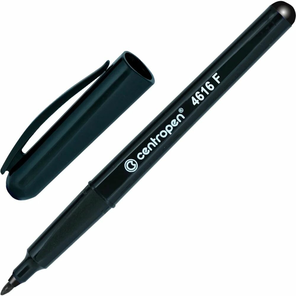 Маркер для CD и DVD офисмаг черный CENTROPEN, трехгранная форма захвата, тонкий, 0,6 мм, 4616, 6 4616 0112 151101
