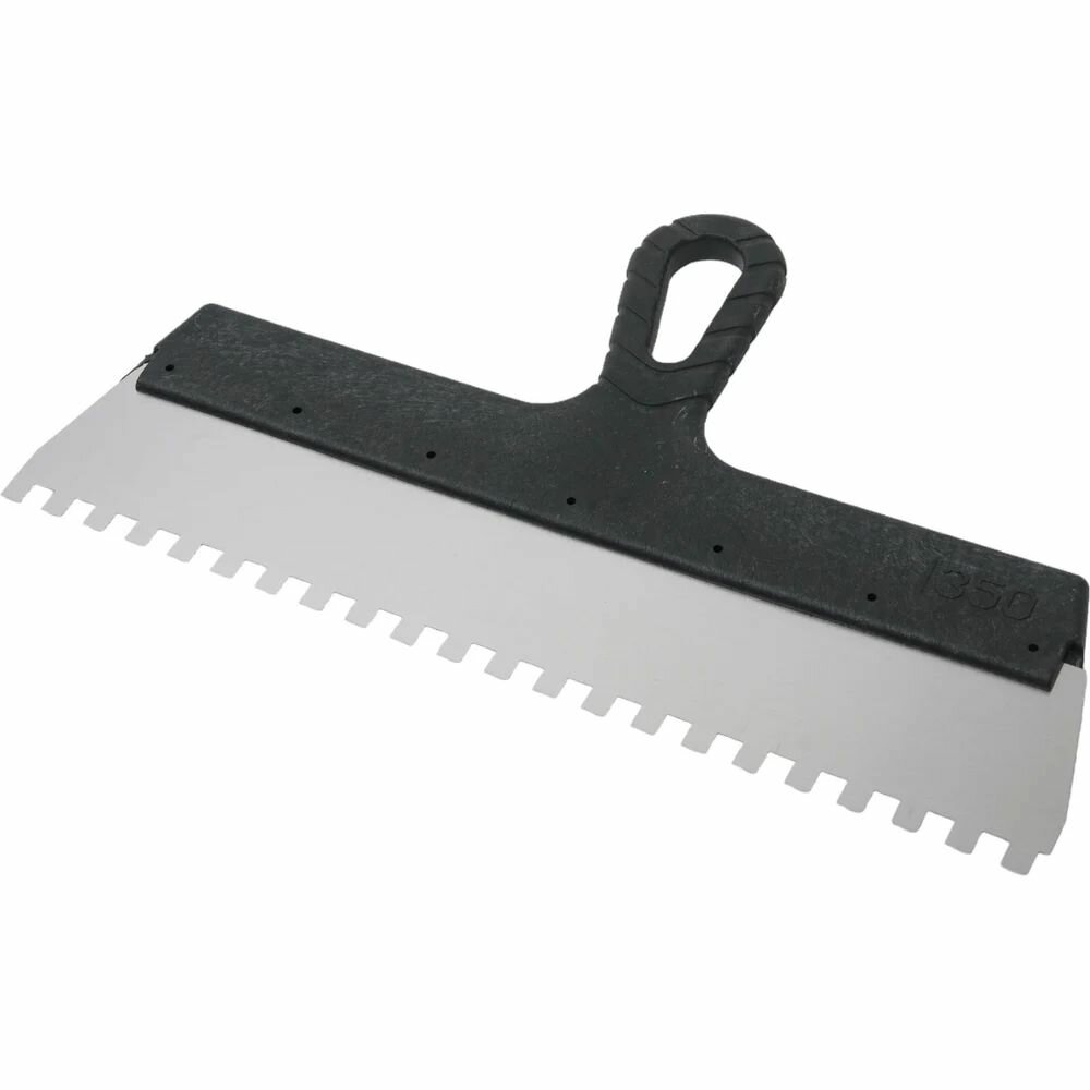 Зубчатый шпатель КЭС 8x8 мм, нержавеющая сталь, пластиковая рукоятка, 350 мм 10000050