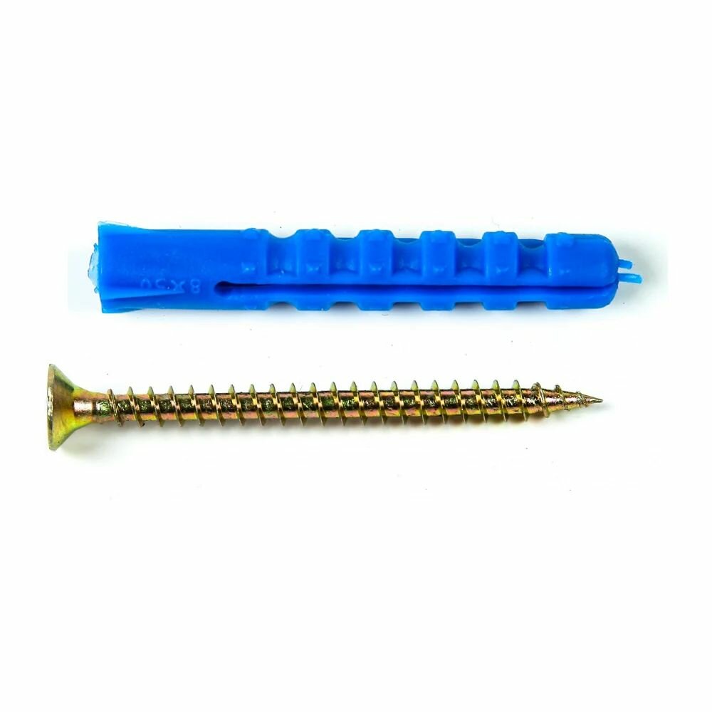 Набор для крепления виртуоз дюбель 8x50 К, шуруп 5x60 потайная головка, желтый цинк, 70 шт. 550-00651