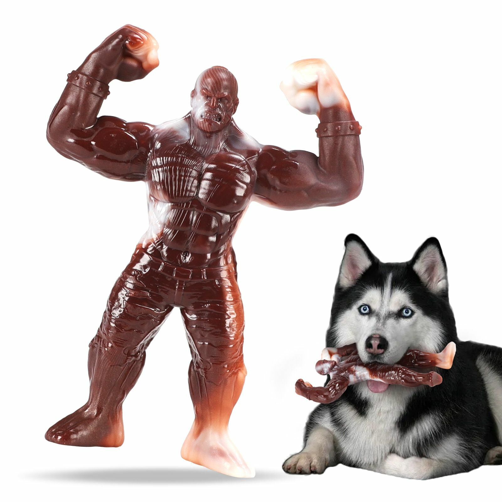 Прочная жевательная игрушка-грызак для собак с ароматом говядины "Силач"