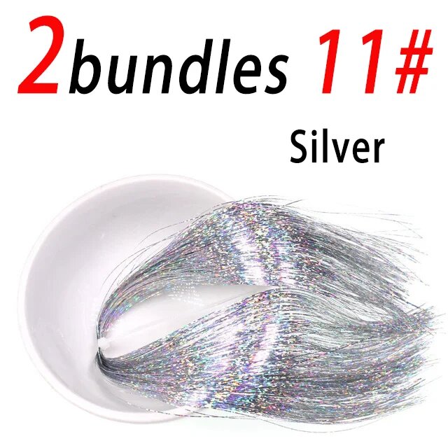 Lionriver 2 Плоская голографическая мишура для рыбалки Серебряный, 2bundles size 11