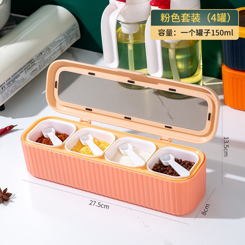 Комплект коробки для приправ Бытовая комбинированная коробка для приправ Бутылка для приправ Четырехсетная коробка для