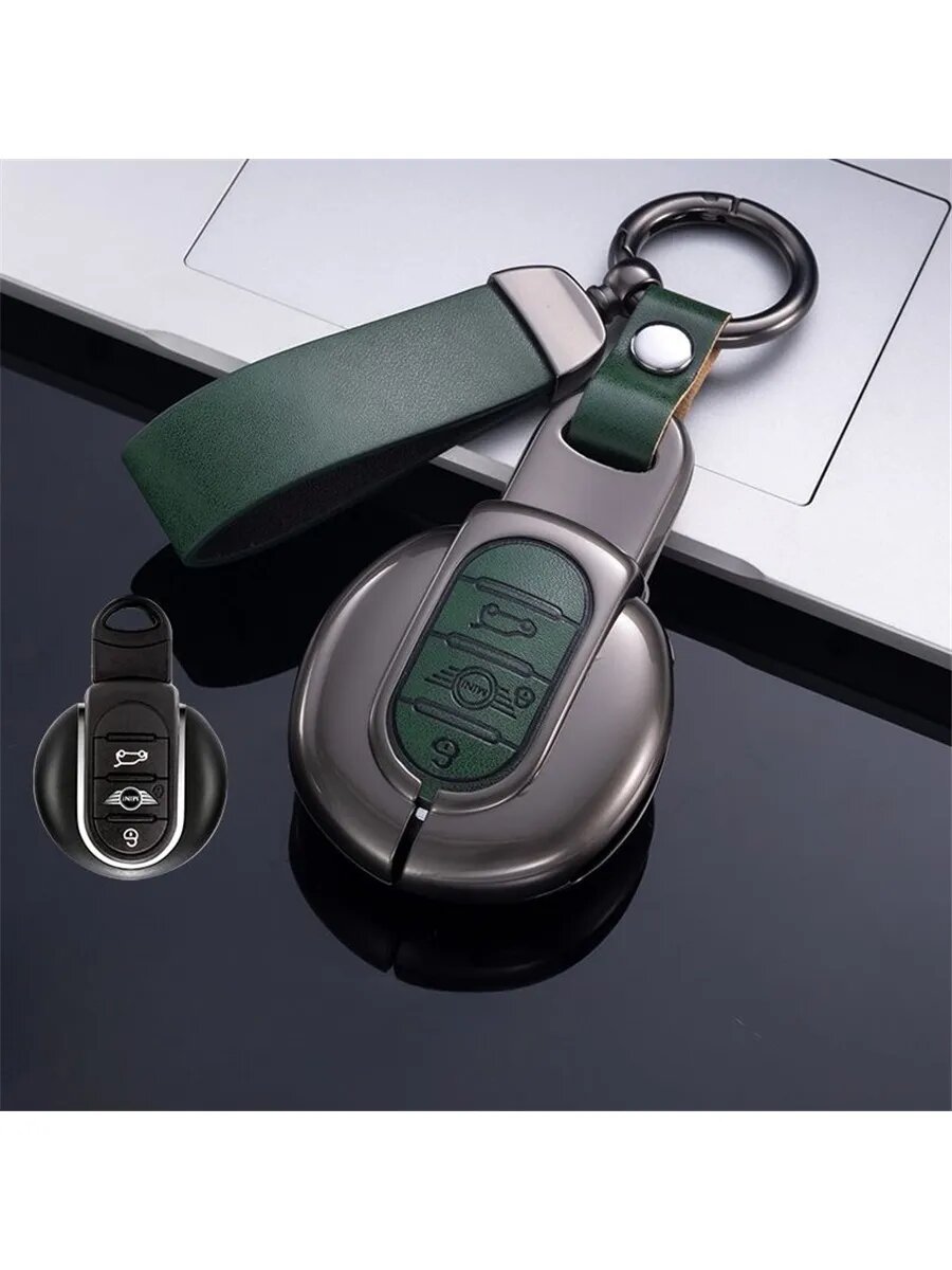 Чехол-брелок из сплава для ключа BMW Mini Cooper, черный