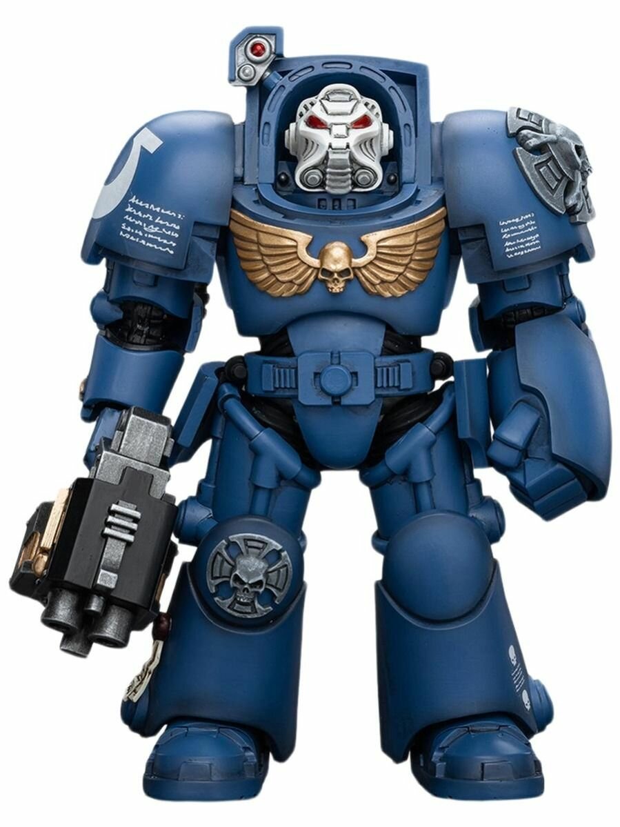 Подвижная фигурка JOYTOY Warhammer 40K Action Figure Ultramarines Terminator Squad Terminator with Storm Bolter Model