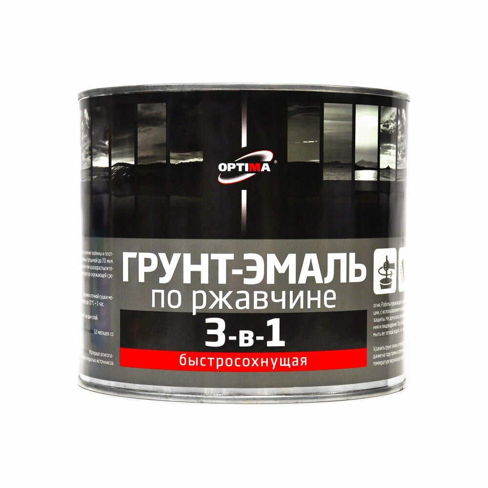 Быстросохнущая грунт-эмаль OPTIMA 3 в 1 1,7кг желтая 11600052