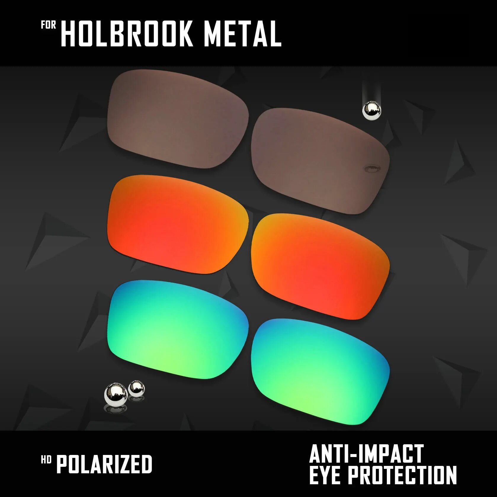 Поляризованные линзы OOWLIT для Oakley Holbrook Metal OO4123 Brown-Red-Green
