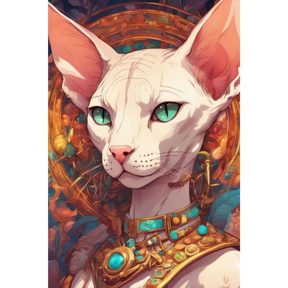 Алмазная Картина "сфинкс, Кот" 40х50 См Алмазная Вышивка / Картина Стразами Подарков