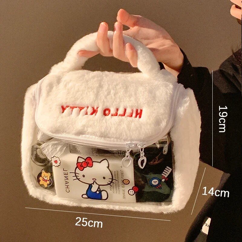 MINISO Милая мультяшная косметичка Hello Kitty My Melody, стильная, водонепроницаемая, вместительная, экономичная, портативная сумка для хранения,