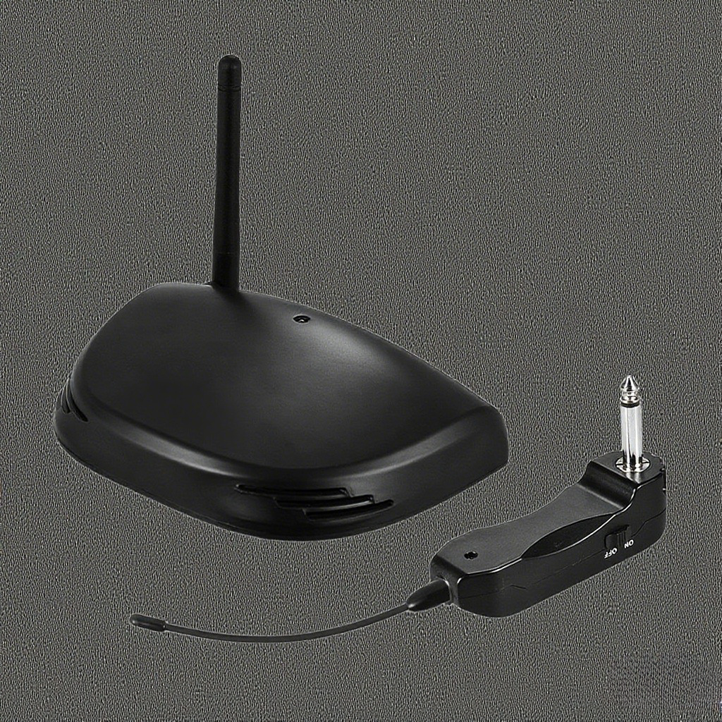 ARU-02 Professional Rechargeable UHF Wireless Digital Audio Transmission Transmitter Receiver System с USB Cable для Guitar Bass, 2 UHF Channels (A/B), 6.35mm Mono Plug, 3.7V/1000mAH Li-battery, 5V USB Cable, 8 Hours Work Time, <3 Hours Charging Time,