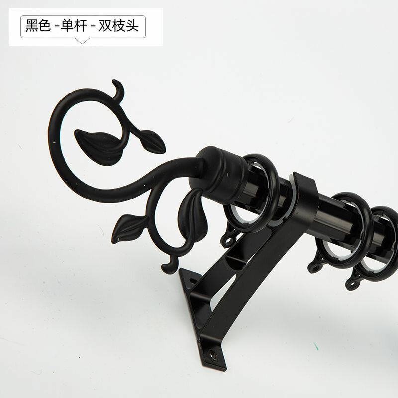 Карниз для штор, римский карниз, черный, одинарный, двойной, простая направляющая для штор, кронштейны, аксессуары, боковое крепление, верхнее крепление, бесплатная доставка, оптовая продажа