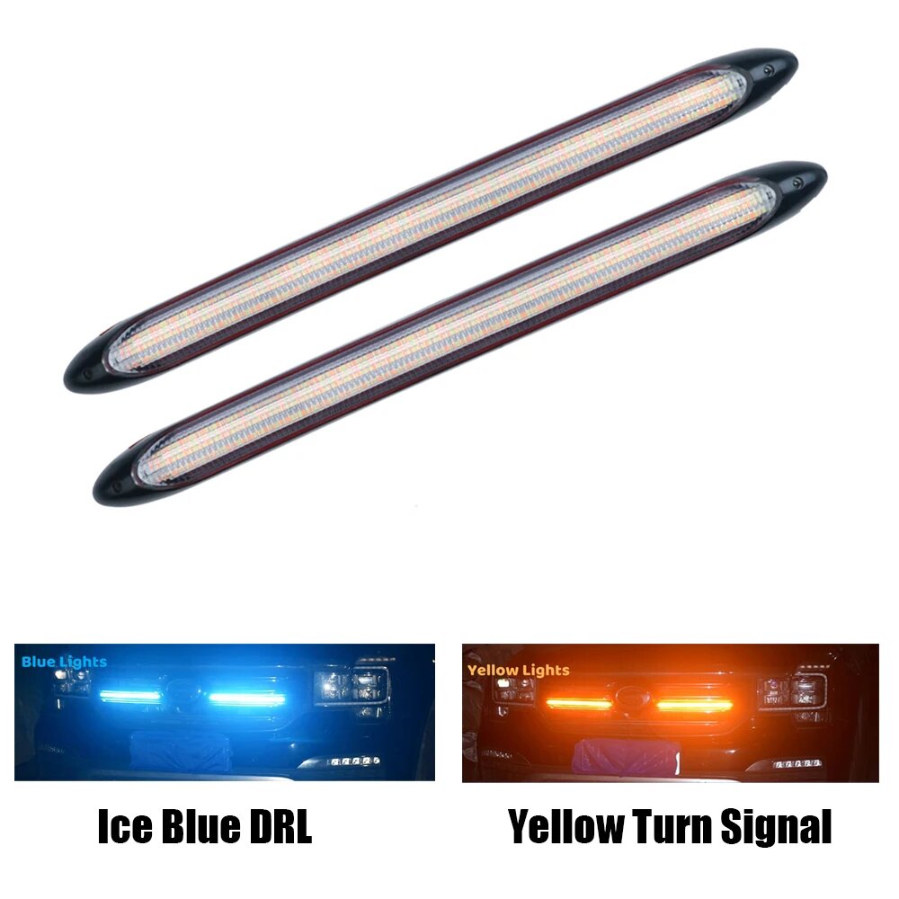 2 шт. LED DRL дневные ходовые огни, Blue Yellow, 34.5 cm
