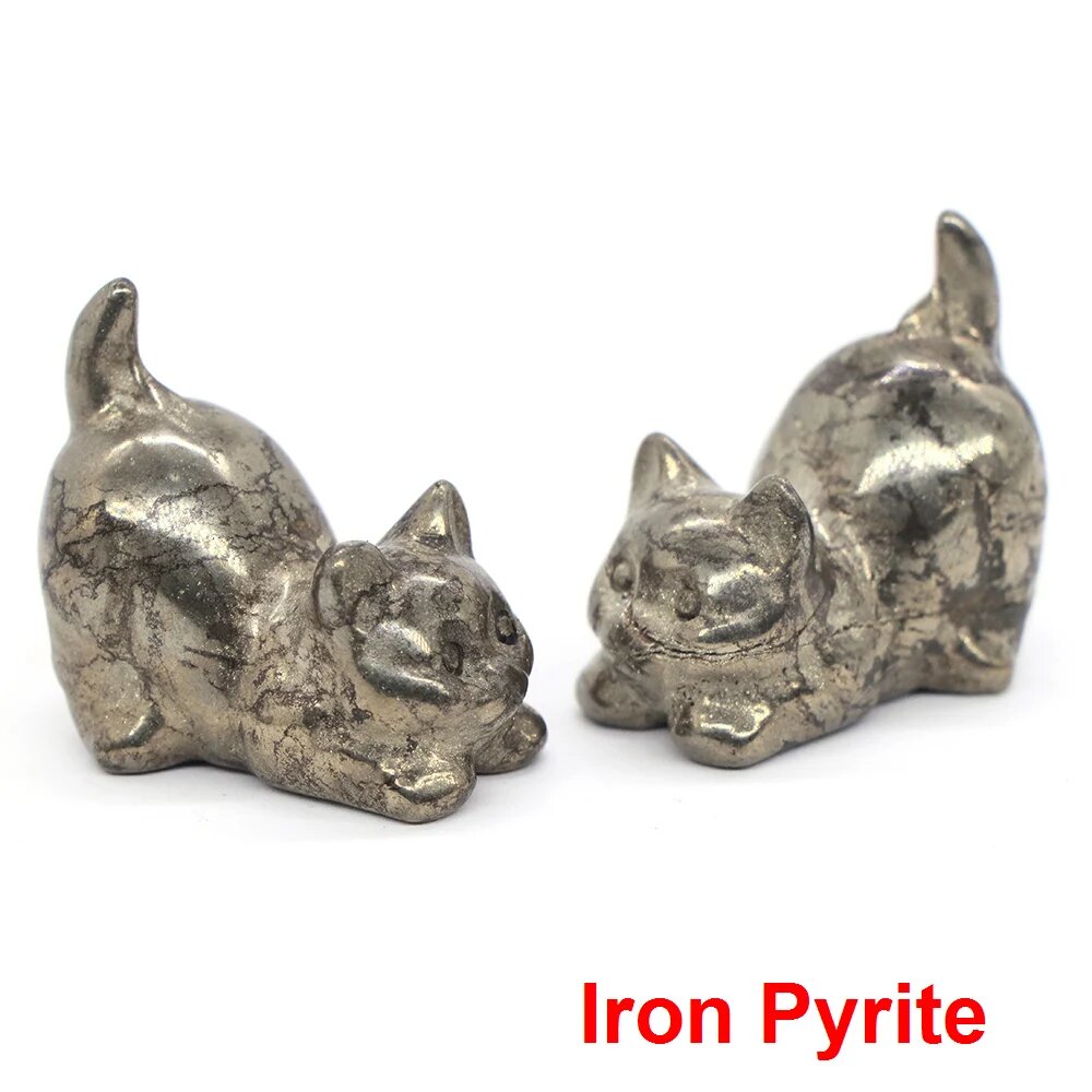 Мини-фигурка кошки из пирита, 1шт