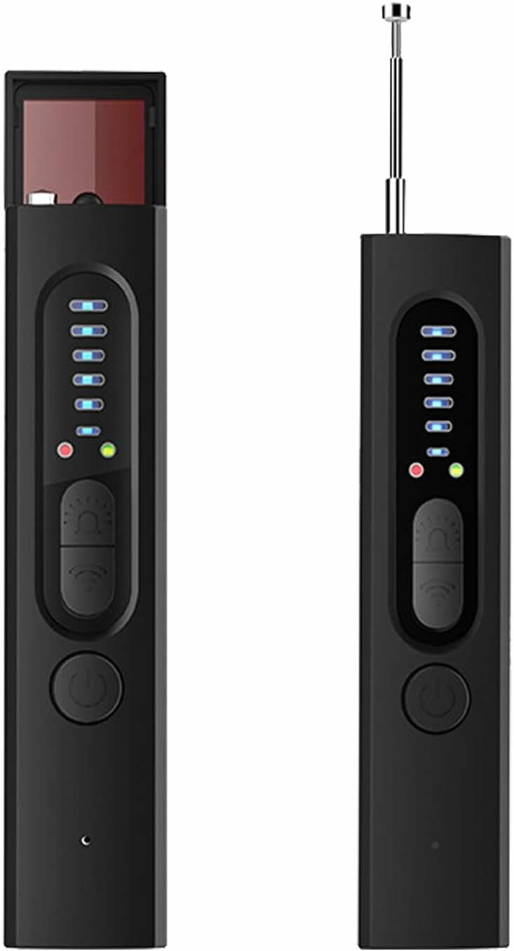 LMDO Детекторы скрытых камер, Детектор шпионских камер, Детектор подслушивающих устройств, Детектор радиосигналов, Детектор -трекеров для автомобилей, Детектор скрытых устройств, Материал: ПК, Размер: 10.8*2.4*1.5см, Вес: 30г, В комплект входят: 1шт