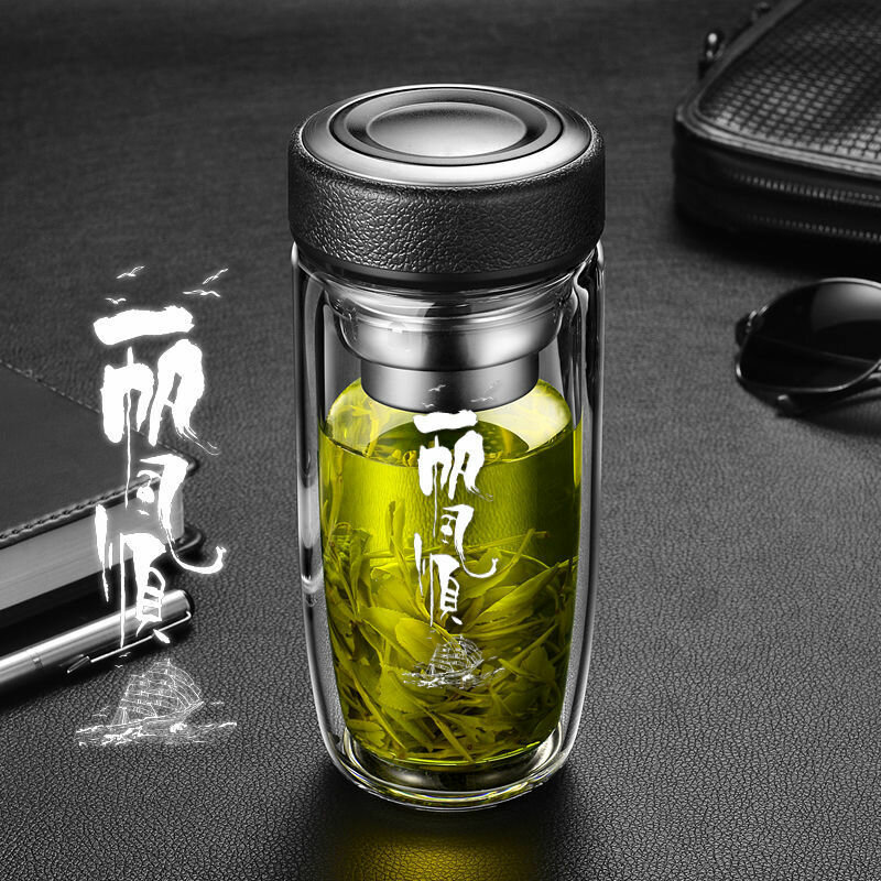 2025 Новый стеклянный стакан для воды, сверхбольшая емкость, высококачественный стакан для питья, домашний чайный стакан с разделением воды, стакан для заваривания чая