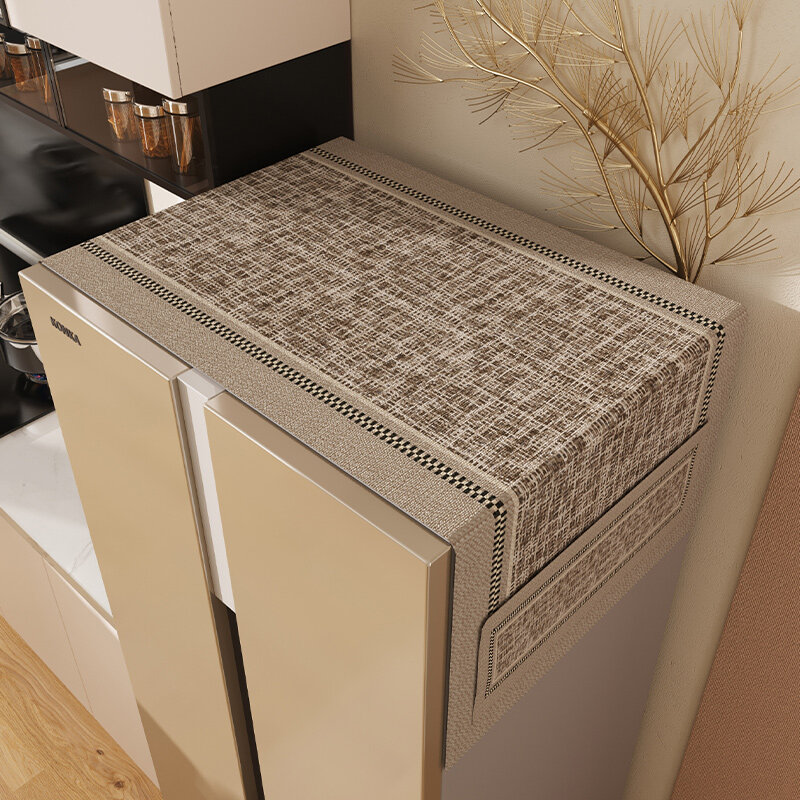 Верхняя крышка холодильника, пылезащитная крышка, легкая роскошь, высококачественная крышка для хранения с одной и двумя дверцами, пылезащитная, домашняя, новая модель 2024 года