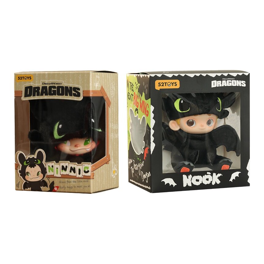 Игрушка унисекс 52TOYS Беззубик NOOK Коллаборация Блистер Пак, 17см, NOOK Toothless+NINNIC Toothless Set