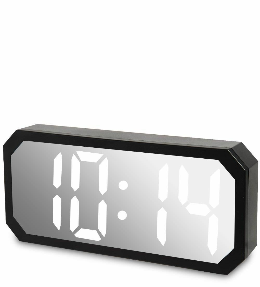 Часы электронные сред. зеркальные (белые с черным циферблатом) A2160402 разностор
