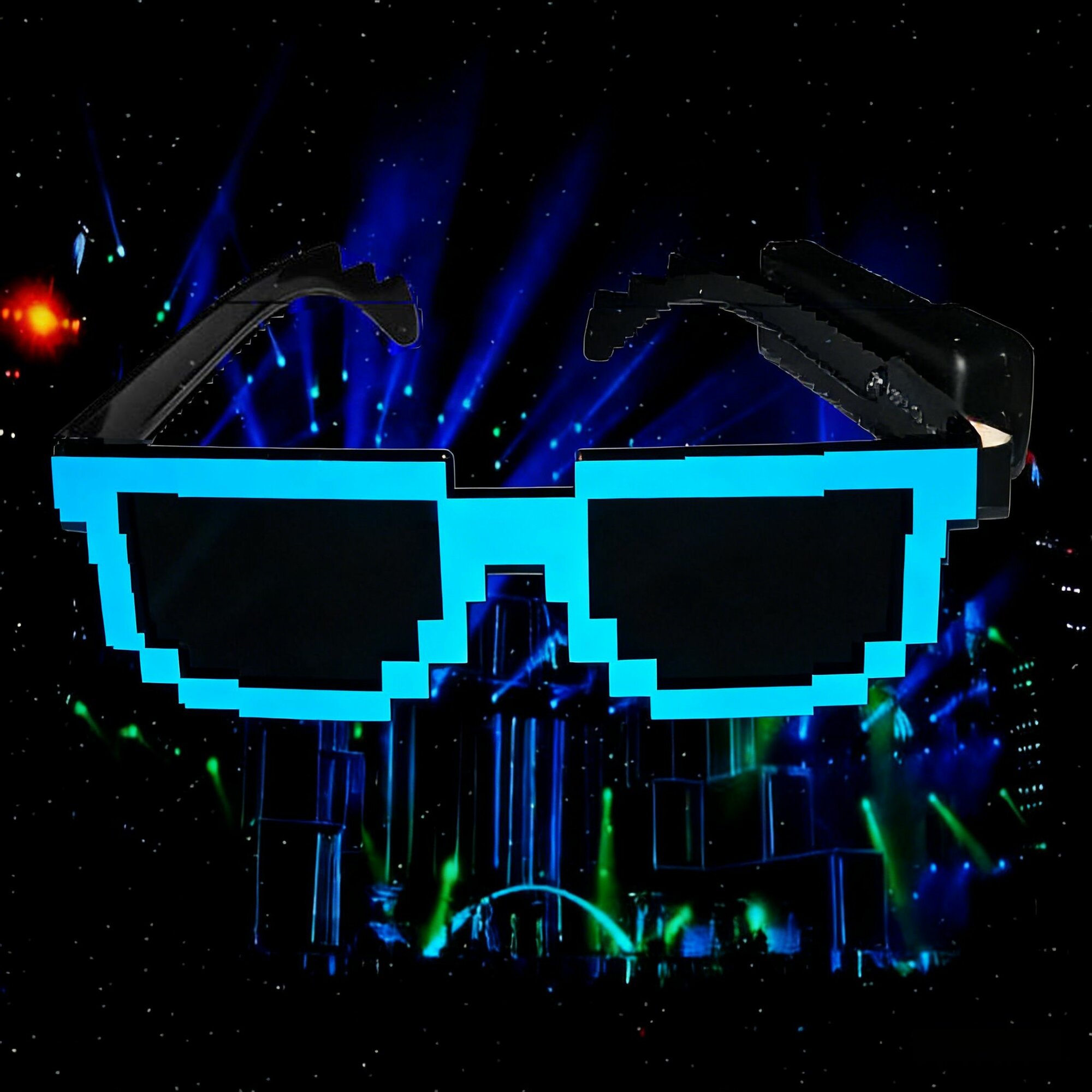 Светящиеся очки с EL-панелями, беспроводные, футуристический дизайн, для вечеринок, клубов и Хэллоуина, из пластика,1, пластик, Масленица, очки, синий,1