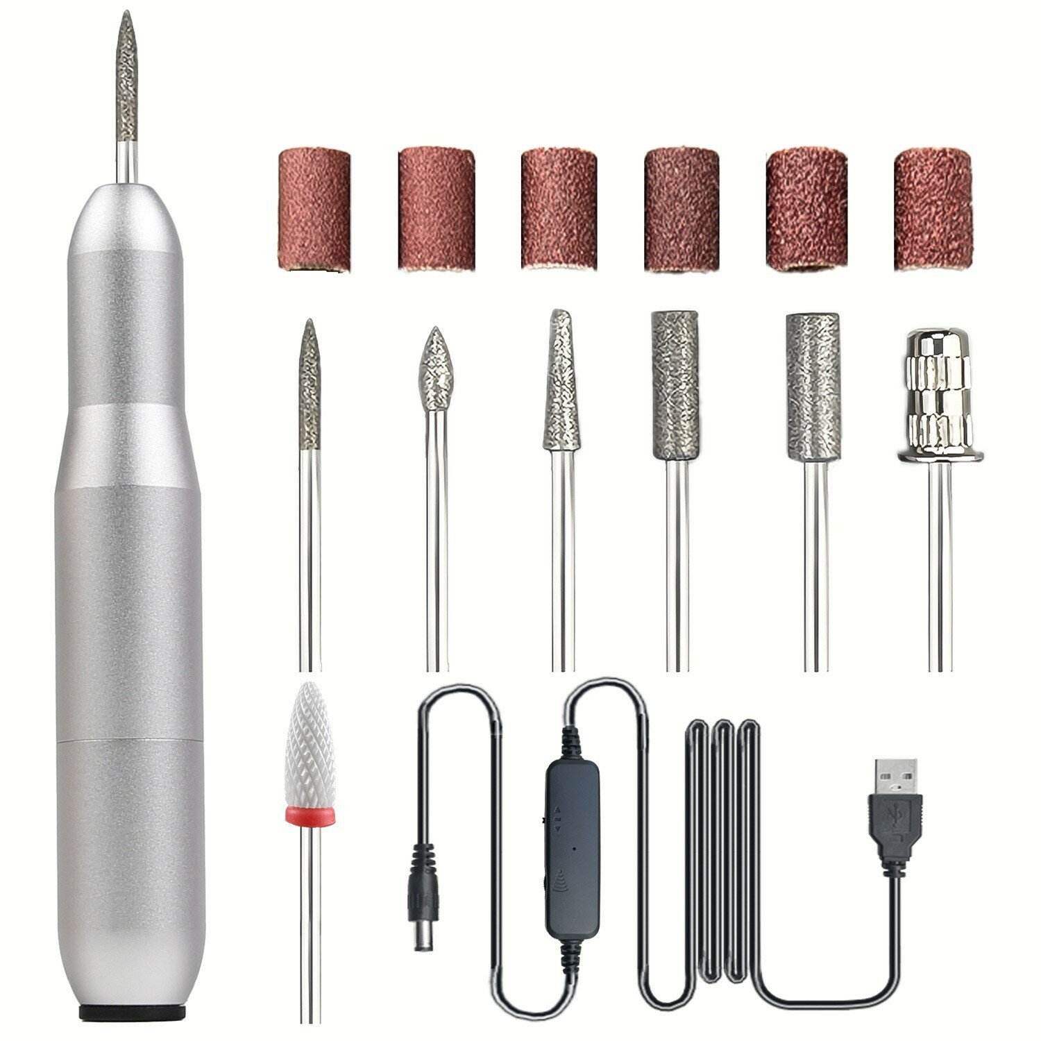 Электрическая умная ручка для маникюра, портативная пилка для ногтей, инструмент для удаления кутикулы, салонный инструмент для ногтей