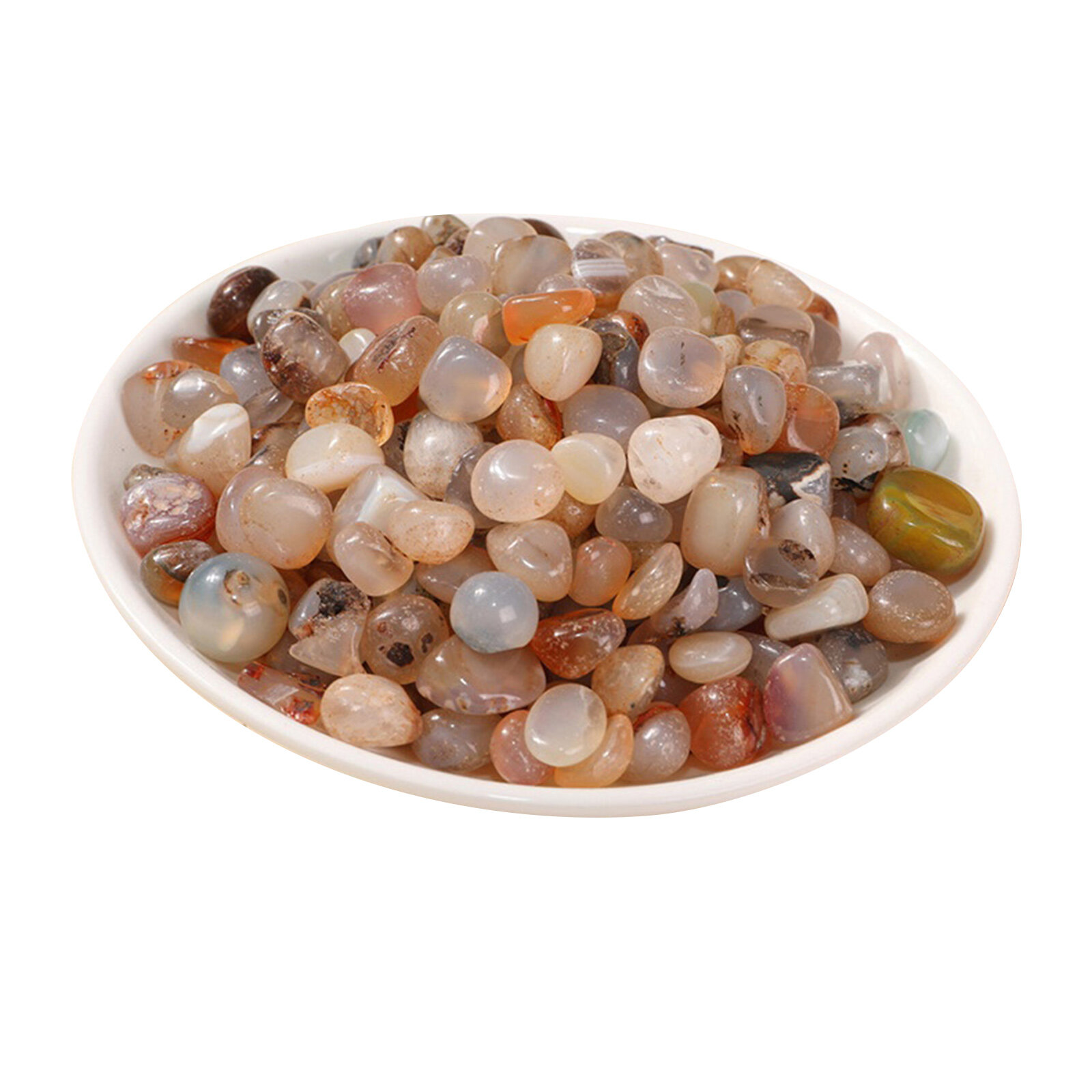 Камни агатовые полированные размером 0.27-0.35 дюймов, смешанный цвет, для декора сада, аквариума, горшков, ваз, упаковка 3.5oz, натуральные полированные речные камни, колored decoration stones pebbles