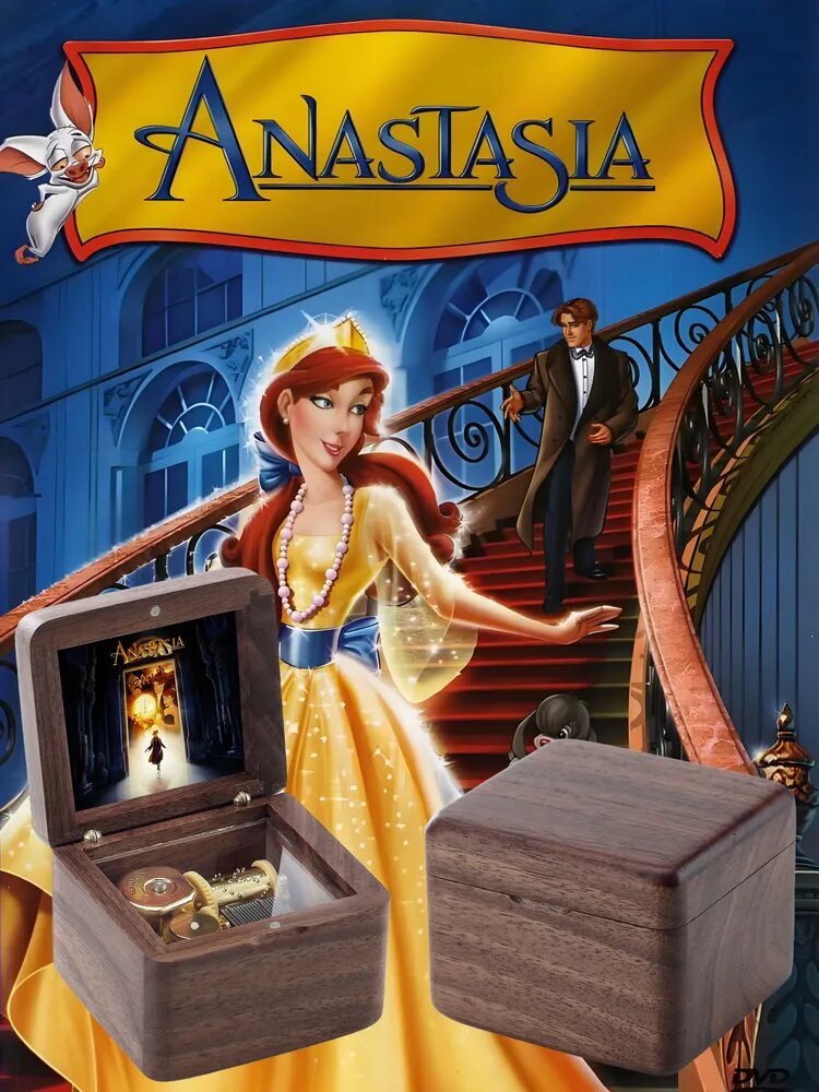 Sinzyo Винтажная музыкальная шкатулка Анастасия - Деревянная, механическая, для подарка и коллекции