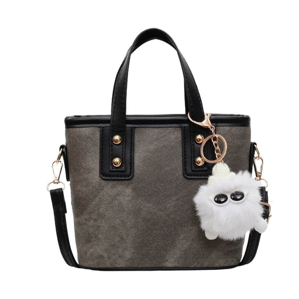 Элегантная сумка-ведро из искусственной кожи, Черный