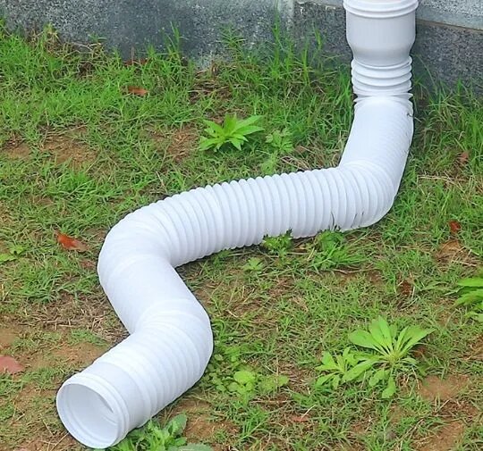 1 пластиковая дренажная удлинительная труба с круговым соединителем - подходит для дренажа или удлинения гибких трубопроводных систем