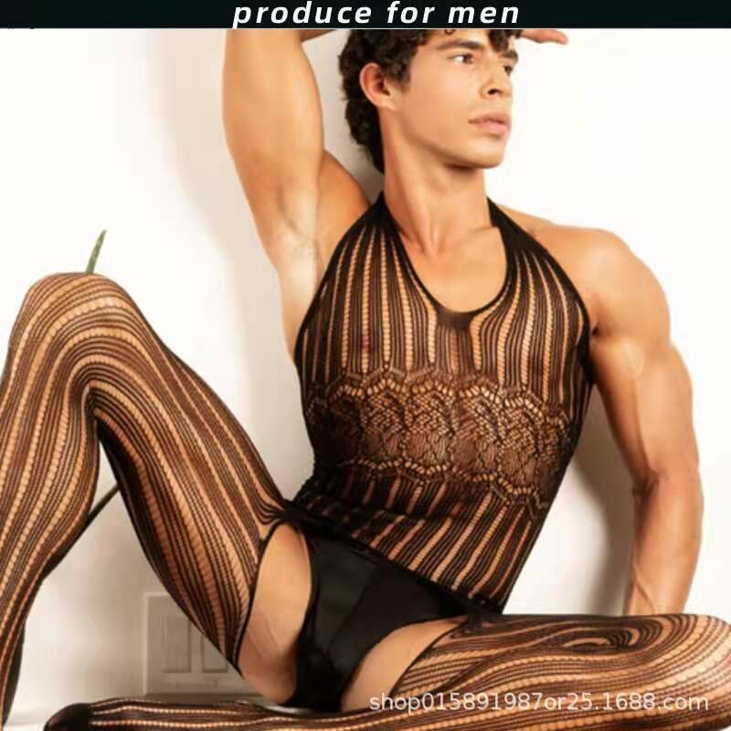 Сексуальные черные прозрачные мужские стринги с ажурной отделкой и металлическими кольцами, регулируемый размер талии.