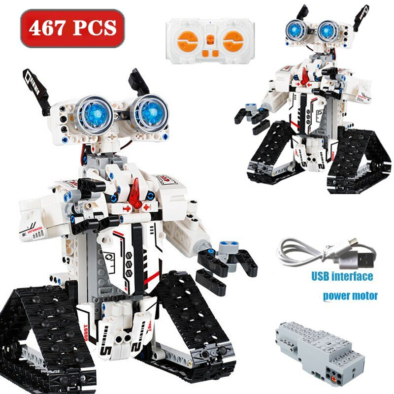 Новый город 467 ПК строительный блок высокотехнологичной инженерии RC робот управления интеллектуальный кирпич строительная игрушка дети RC робот (белый)