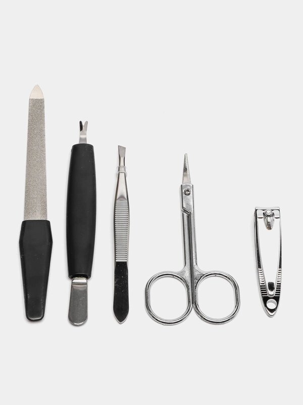 Набор маникюрный - пилка металлическая, ножницы, пинцет, триммер, книпсер