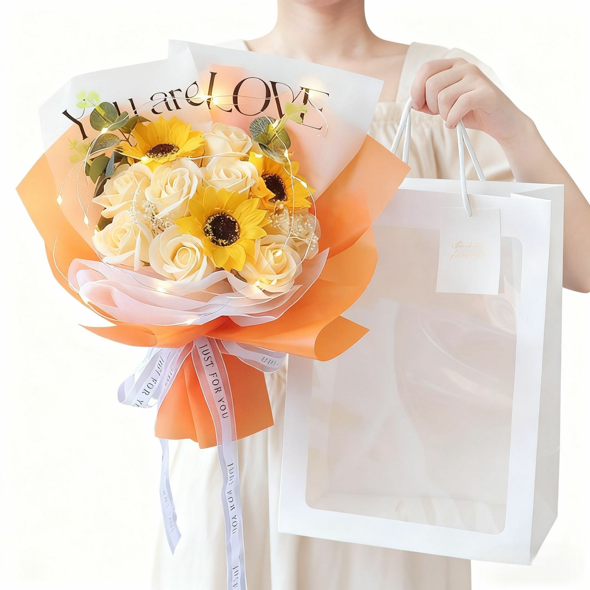 Дробленый лед, голубая роза, вечный цветок, гипсофила, сухой букет, подарок на Qixi, Рождество, День святого Валентина, день рождения для девушки