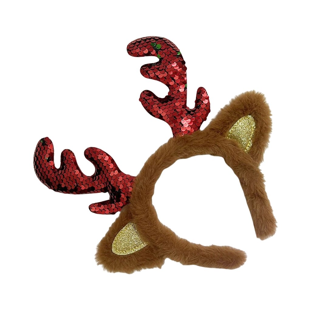 Deer Antlers Headband Christmas Deer Antlers Costume, Animal Deer Ears Headband Reindeer Antlers Headband for Adult
